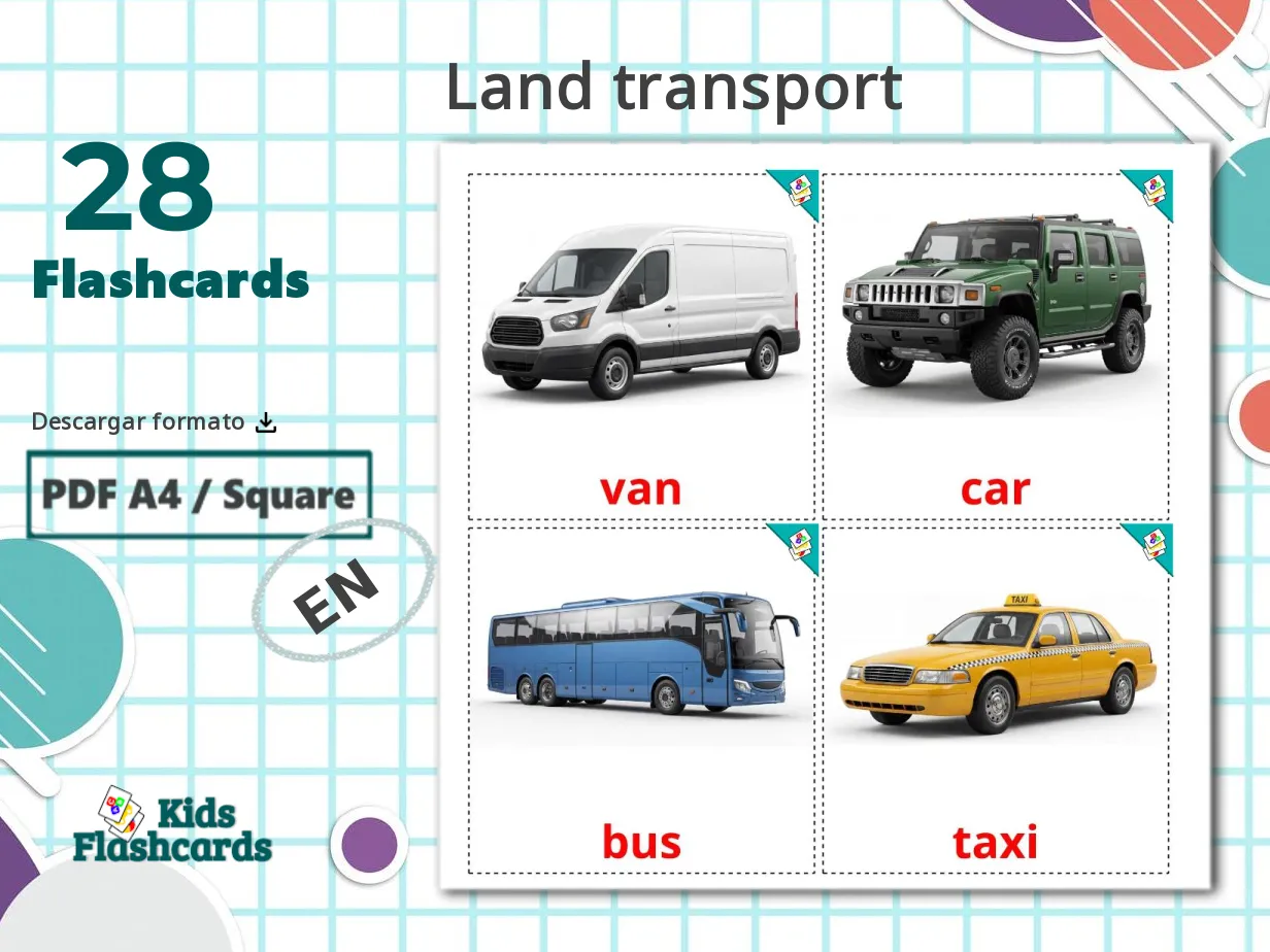 28 Tarjetas de Aprendizaje de Transporte terrestre GRATIS en PDF ...