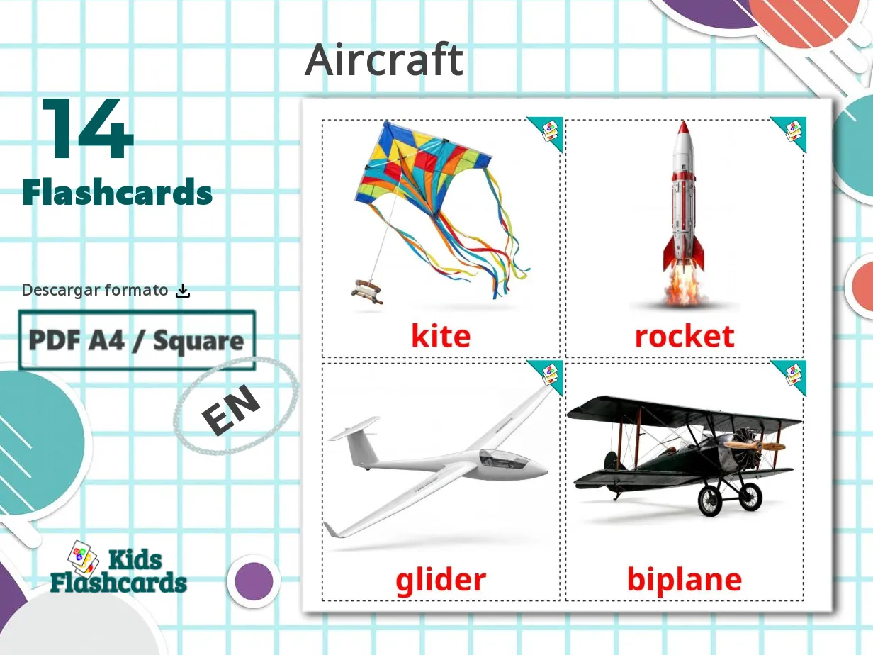 14 Tarjetas de Aprendizaje de Transporte aéreo GRATIS en PDF | Imágenes ...
