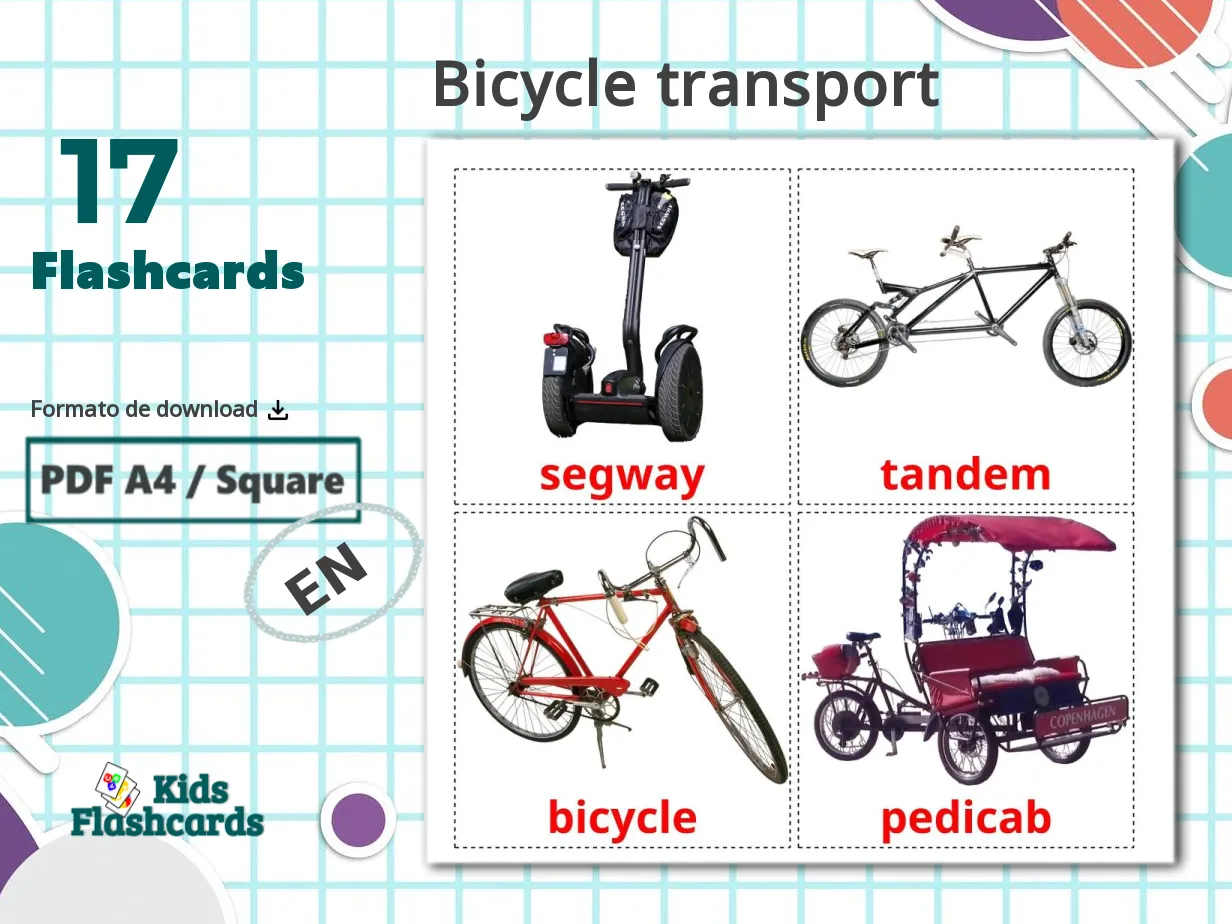 17 Cartões linguagem de Transporte de Bicicleta GRÁTIS em 4 formatos ...