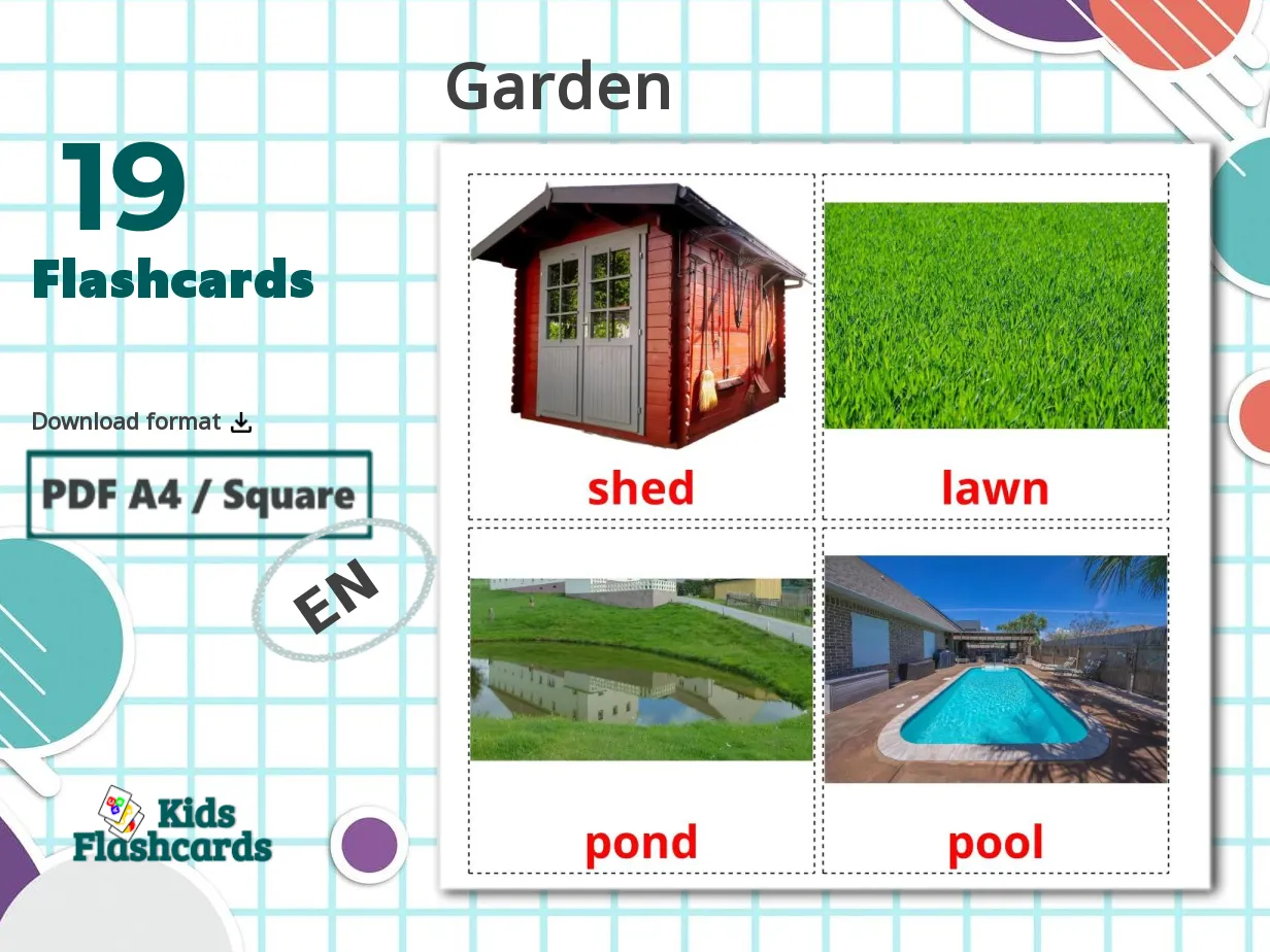 19 Printable Garden Flashcards in English (Free PDF)