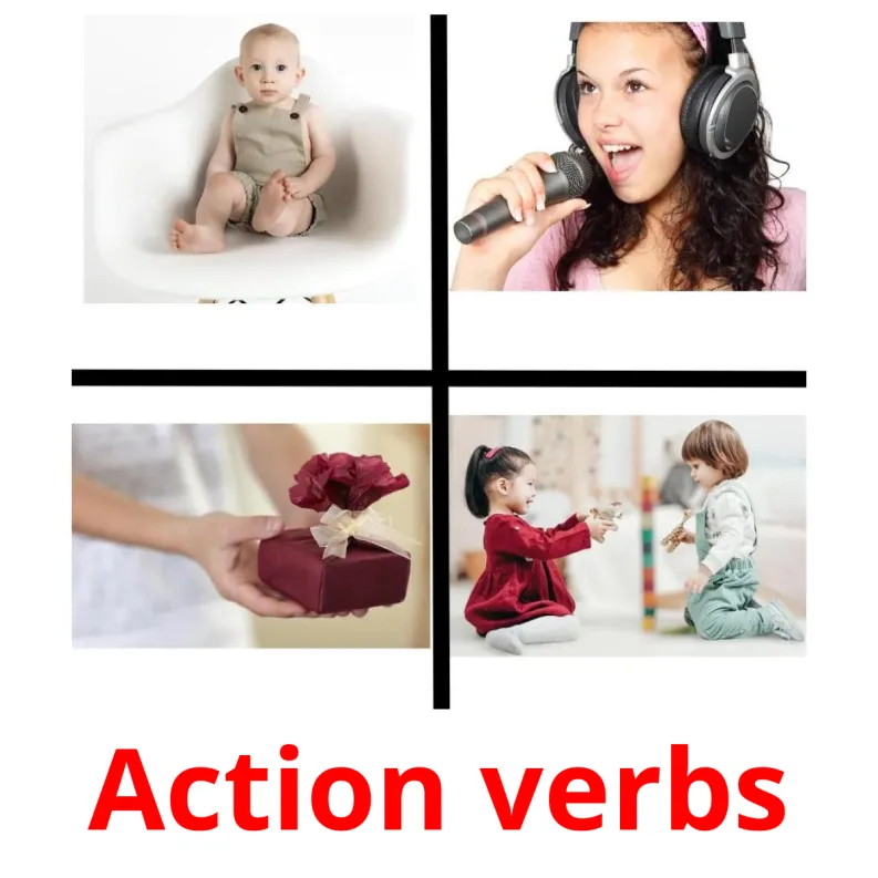 52 FREE Action verbs Flashcards | PDF | English Words