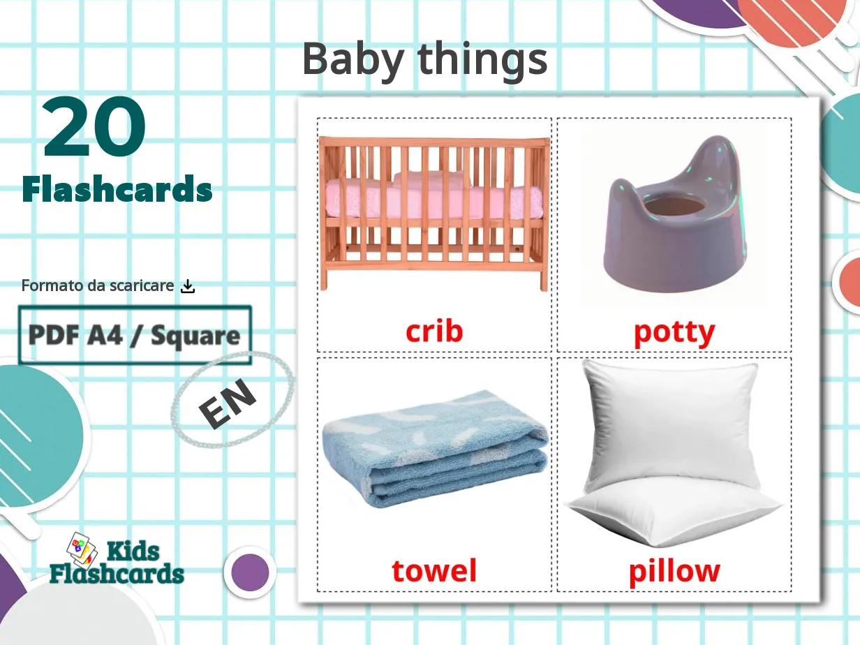 20 Flashcard GRATUITE sui Cose da bambini in 4 Formati PDF | Immagini ...