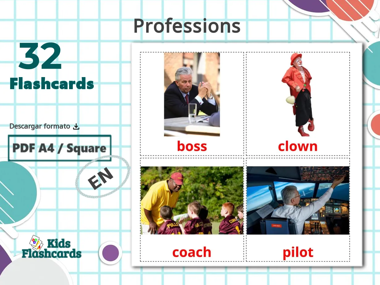 32 Tarjetas de Aprendizaje de Profesiones GRATIS en PDF | Imágenes en ...