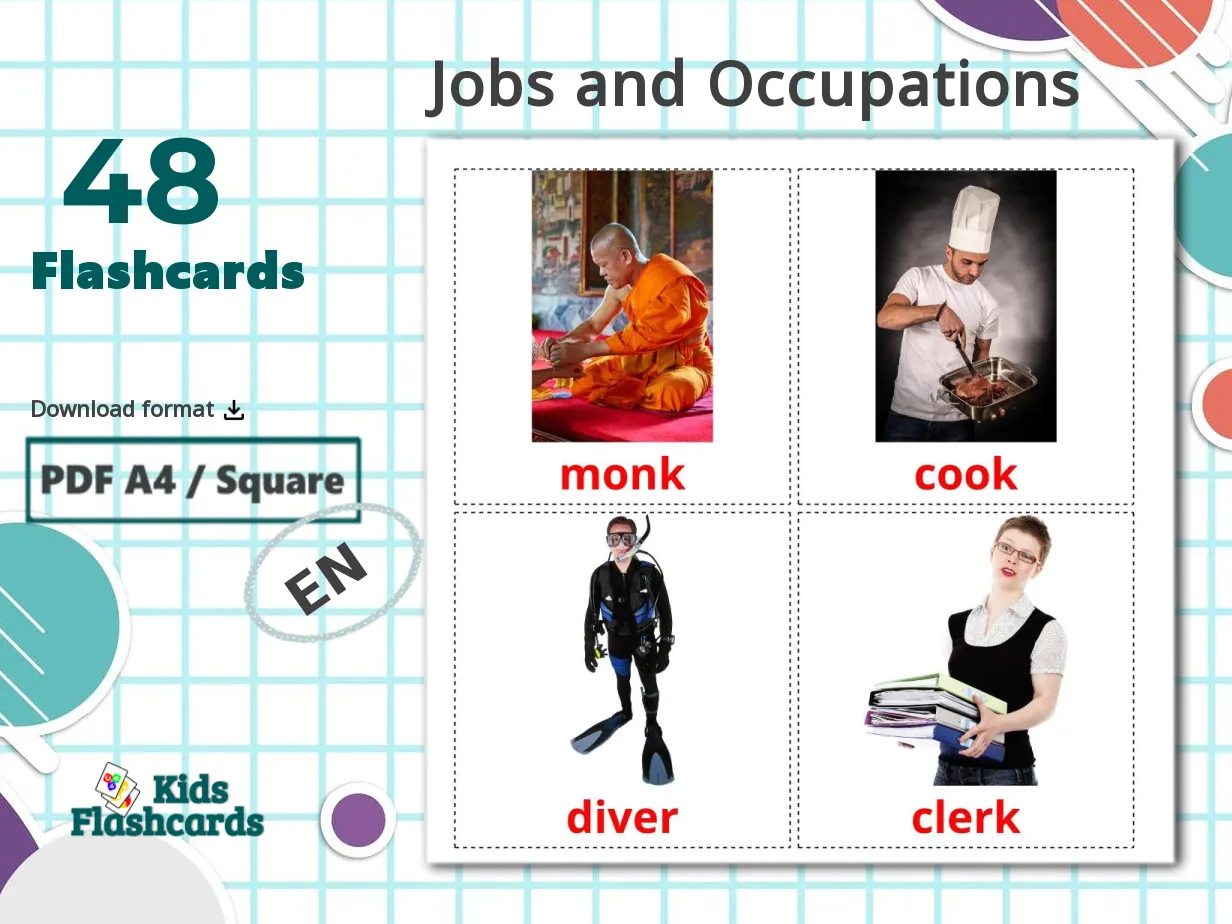 48 Printable Jobs and Occupations Flashcards in English (Free PDF)