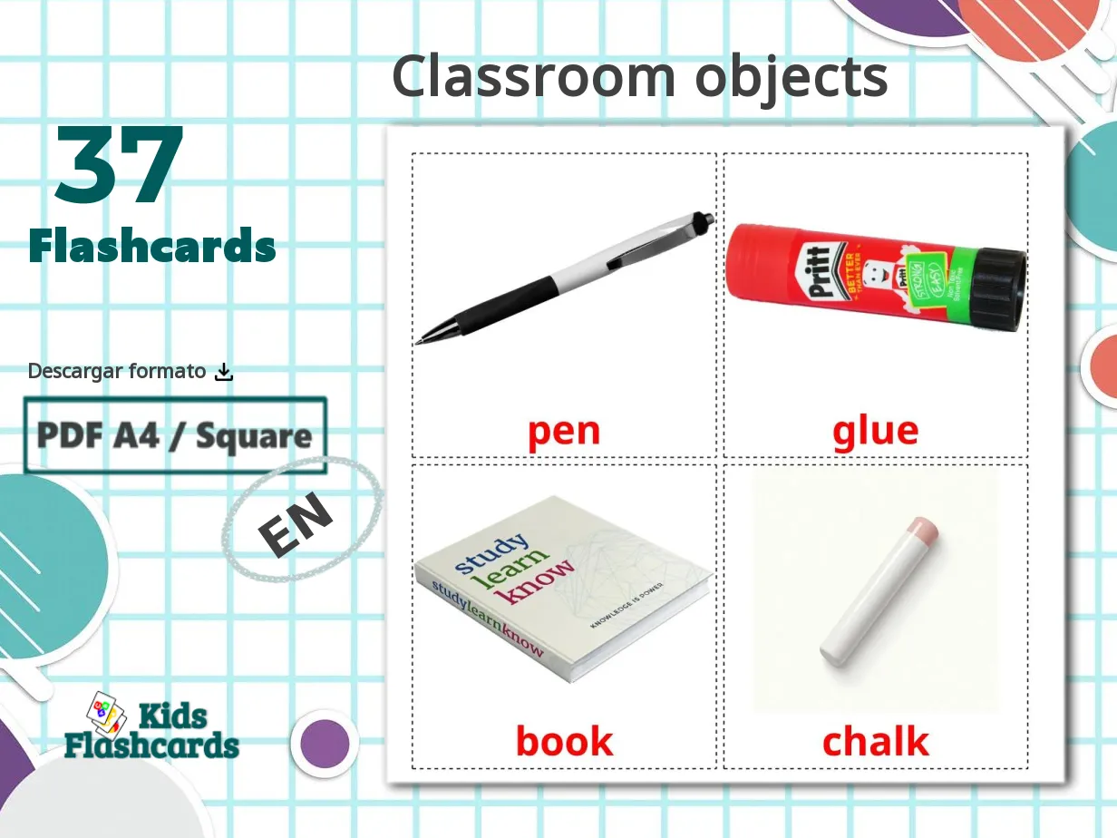 37 Tarjetas de Aprendizaje de Objetos de clase GRATIS en PDF | Imágenes ...