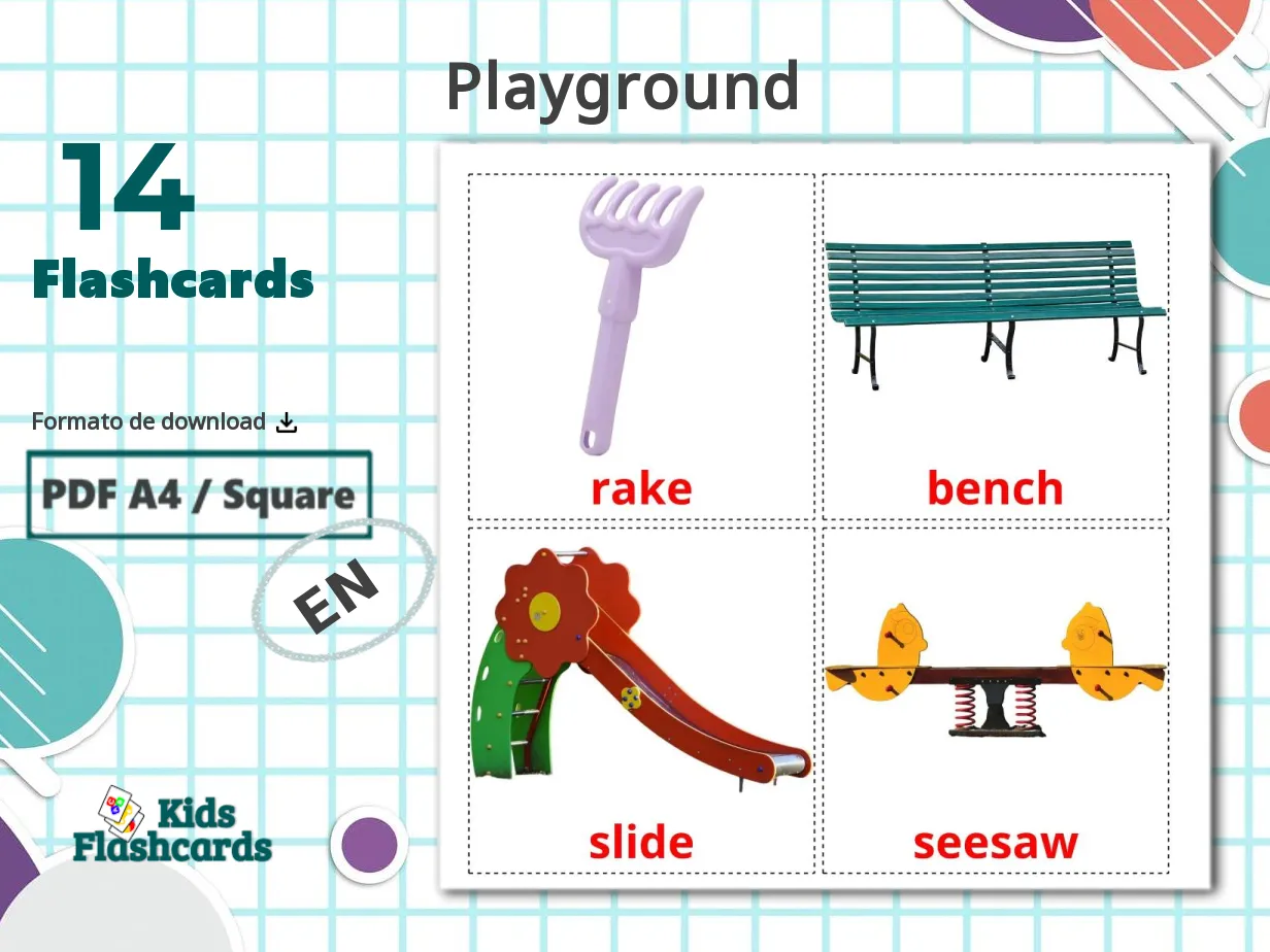 14 Cartões linguagem de Parque Infantil GRÁTIS em 4 formatos PDF ...
