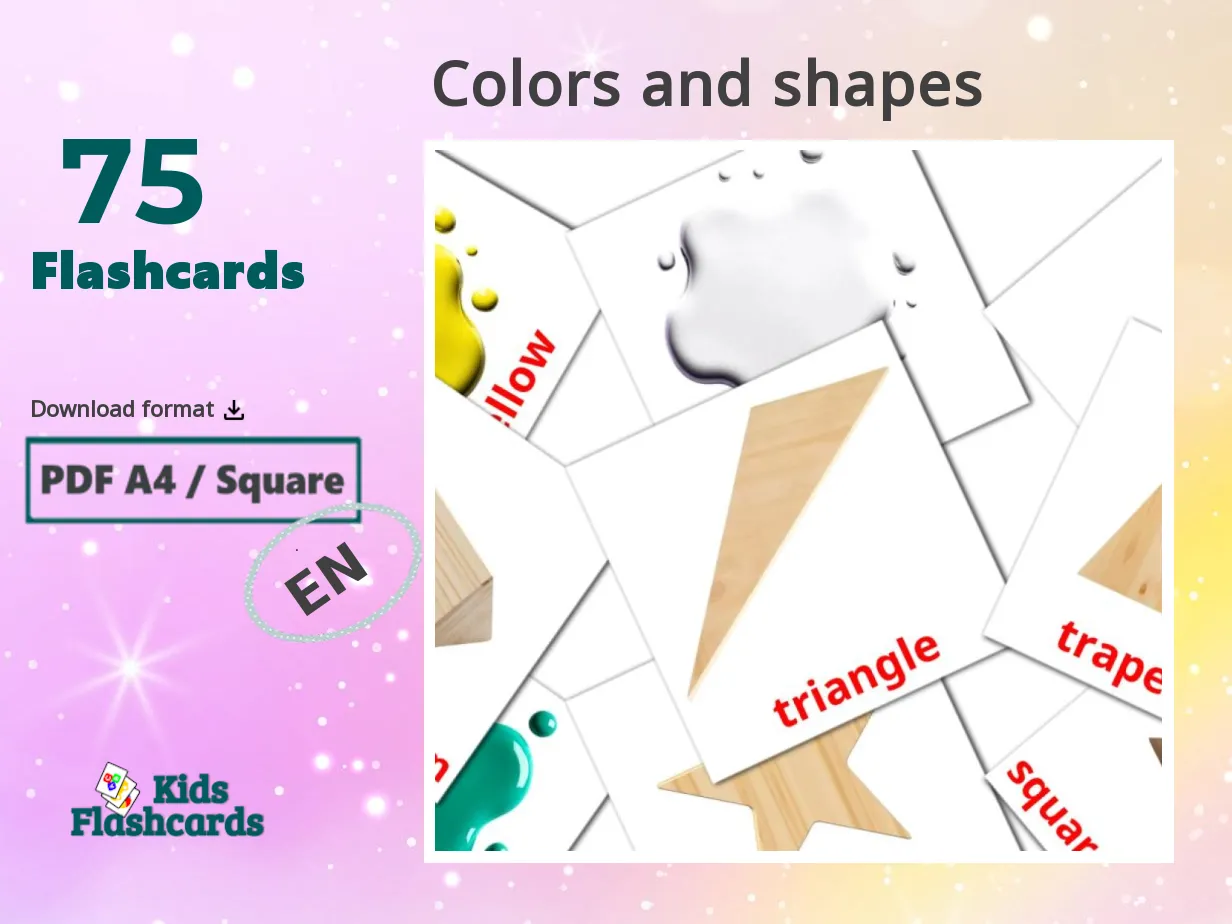 75 FREE English Colors and shapes Flashcards | PDF