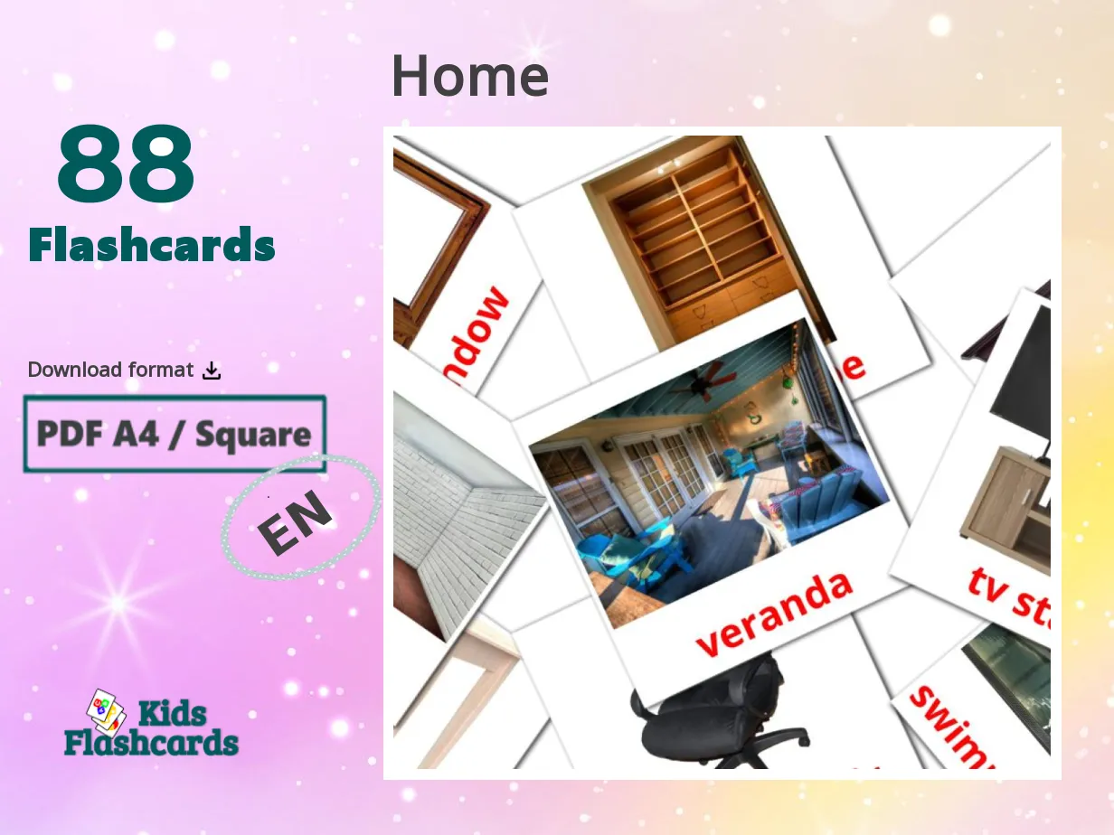 88 FREE English Home Flashcards | PDF