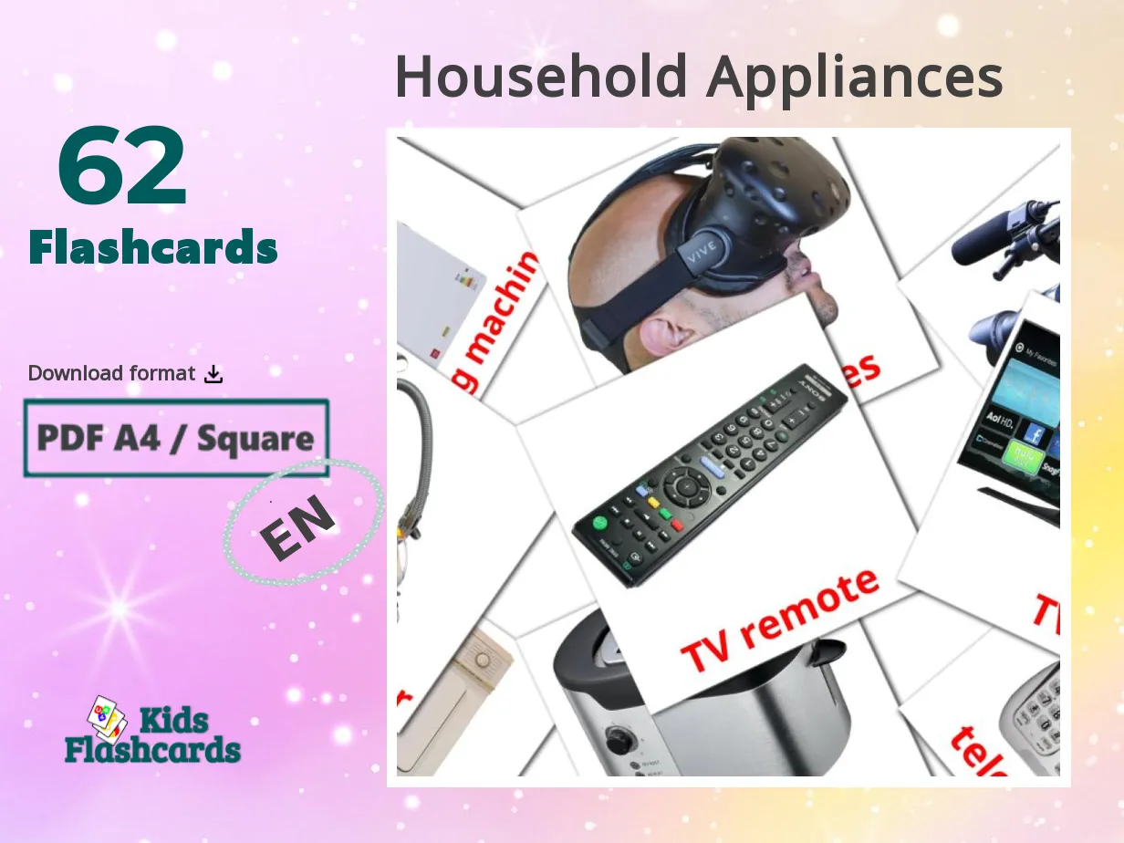 62 FREE English Household Appliances Flashcards | PDF