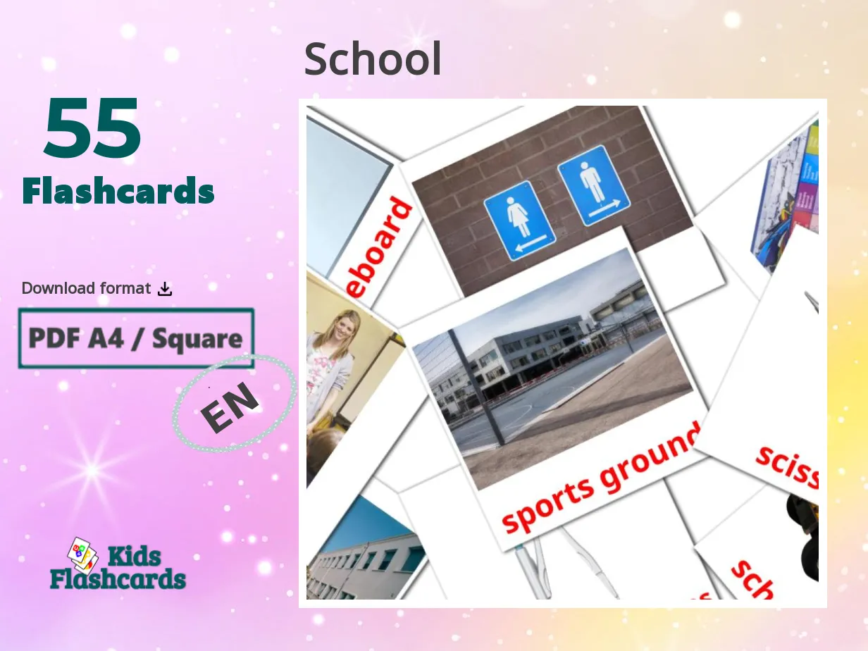 55 FREE English School Flashcards | PDF