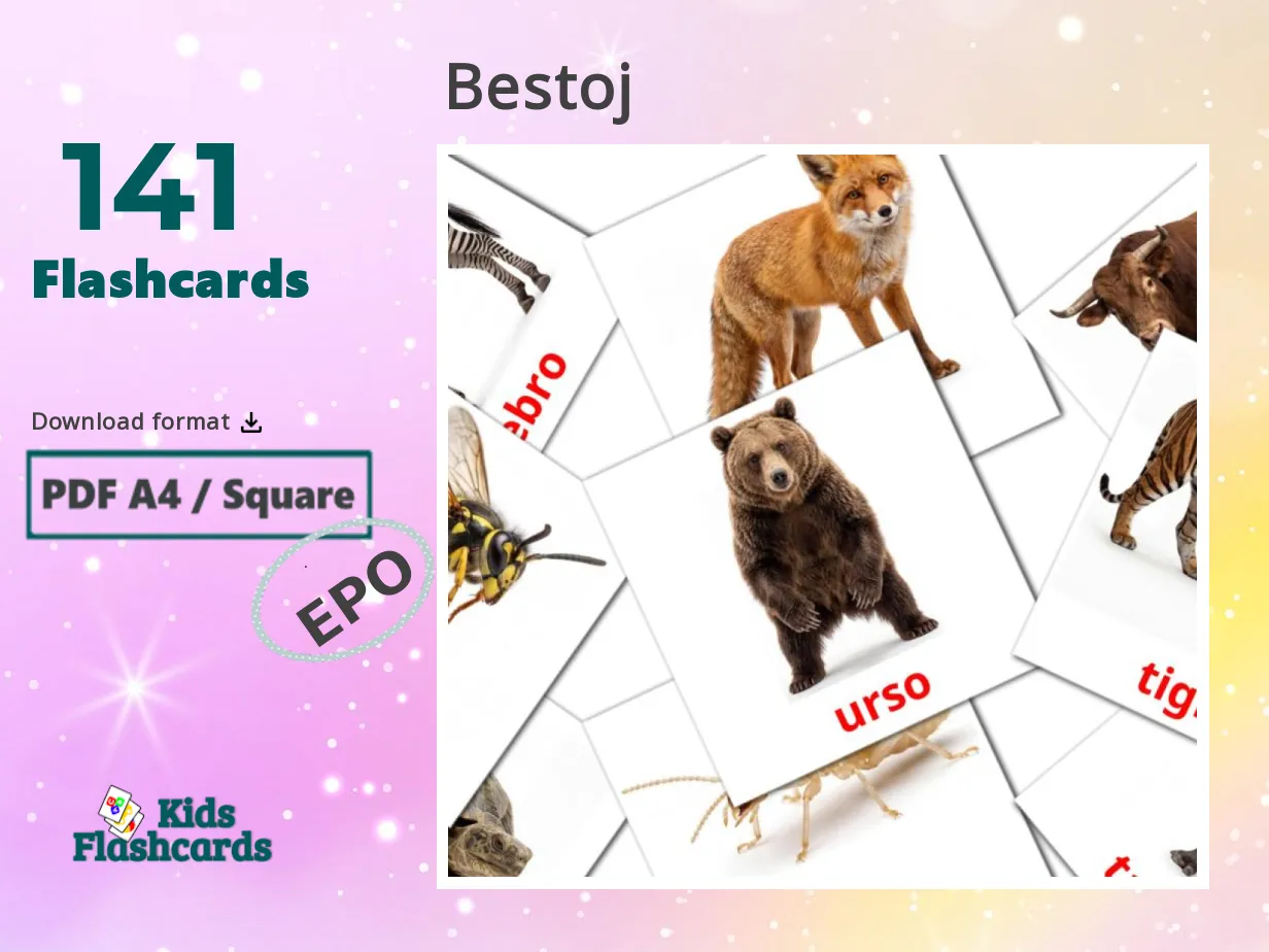 141 FREE Esperanto Animals Flashcards | PDF