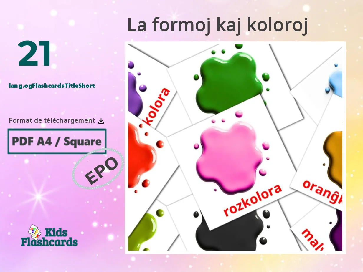 21 Cartes de vocabulaire Les Formes et Les Couleurs GRATUITES à ...