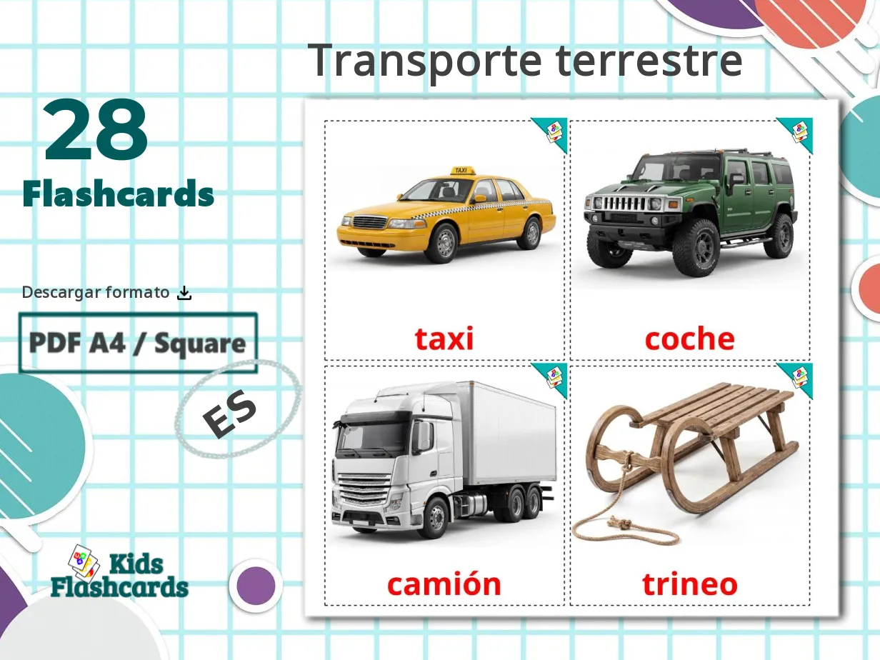 28 Tarjetas de Aprendizaje de Transporte terrestre GRATIS en PDF ...