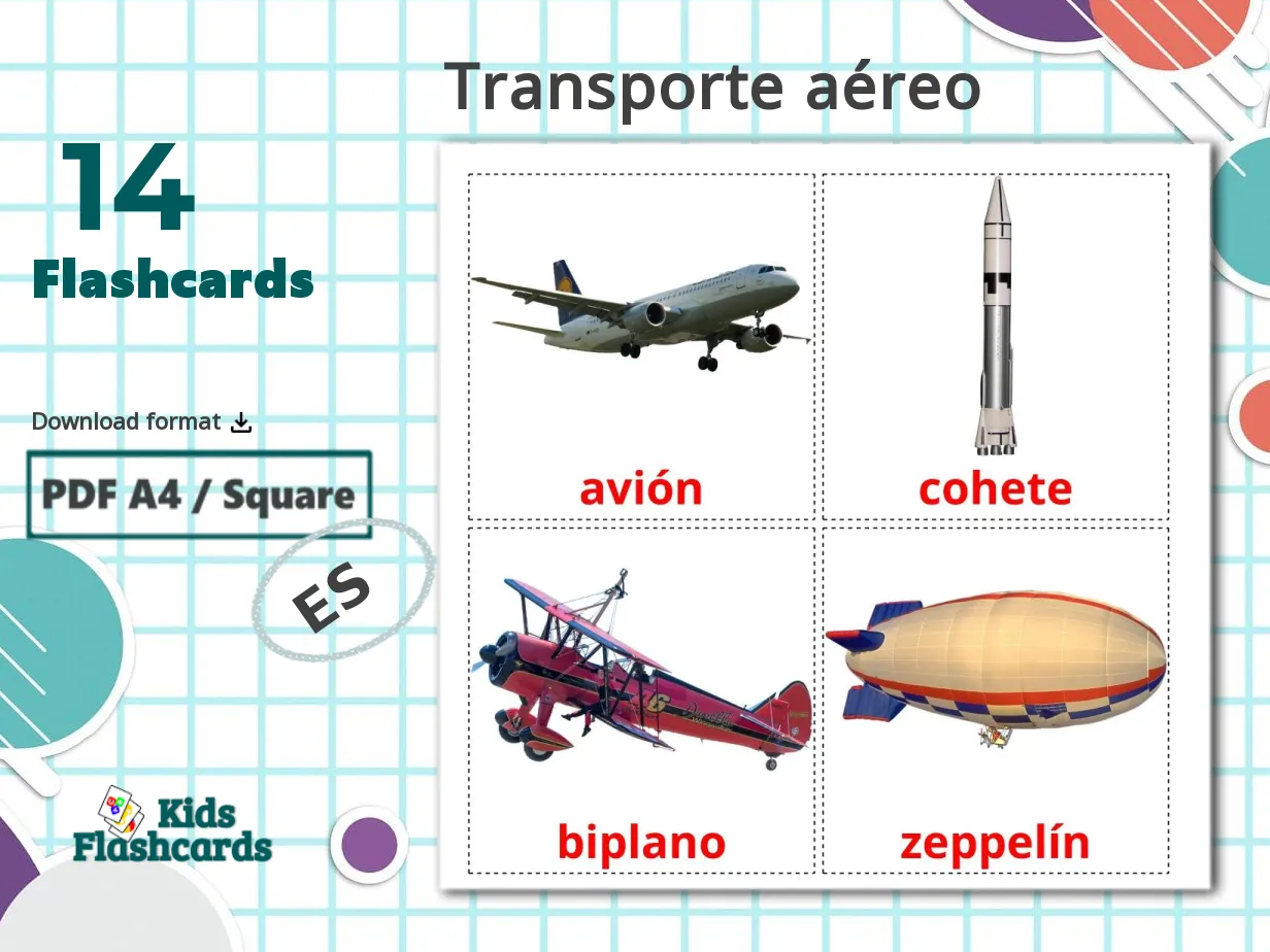 14 Printable Aircraft Flashcards in Spanish (Free PDF)