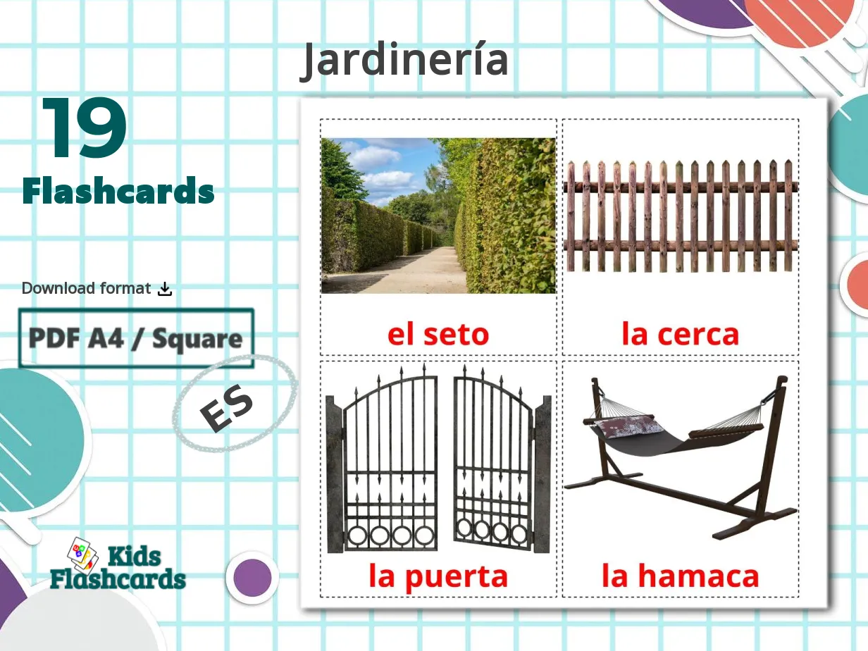 19 Printable Garden Flashcards in Spanish (Free PDF)