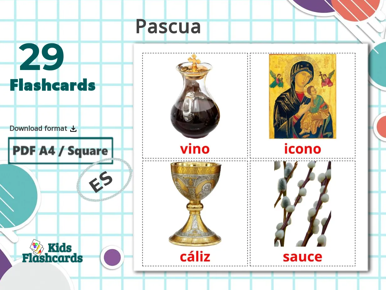 29 Printable Easter Flashcards in Spanish (Free PDF)