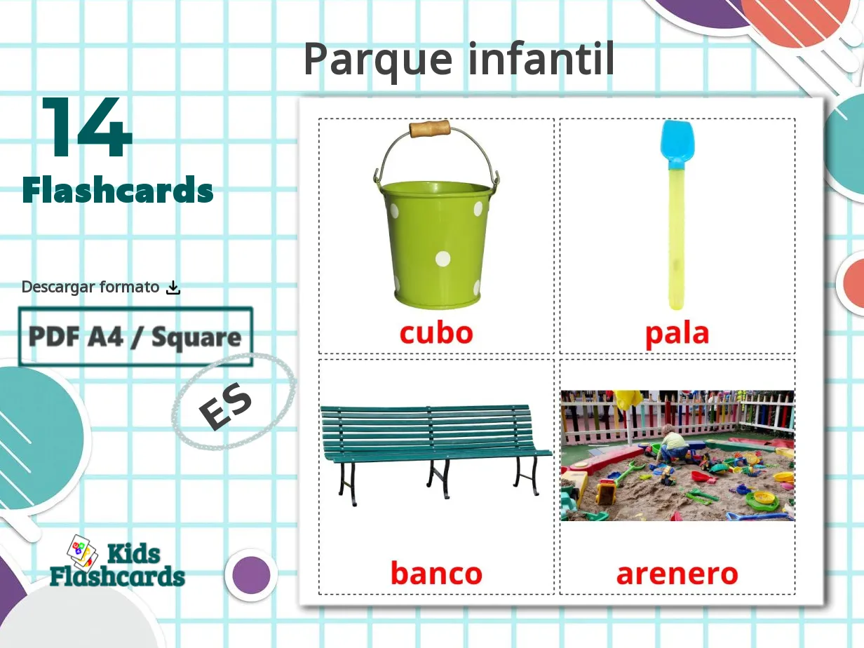 14 Tarjetas de Aprendizaje de Parque infantil GRATIS en PDF | Imágenes ...