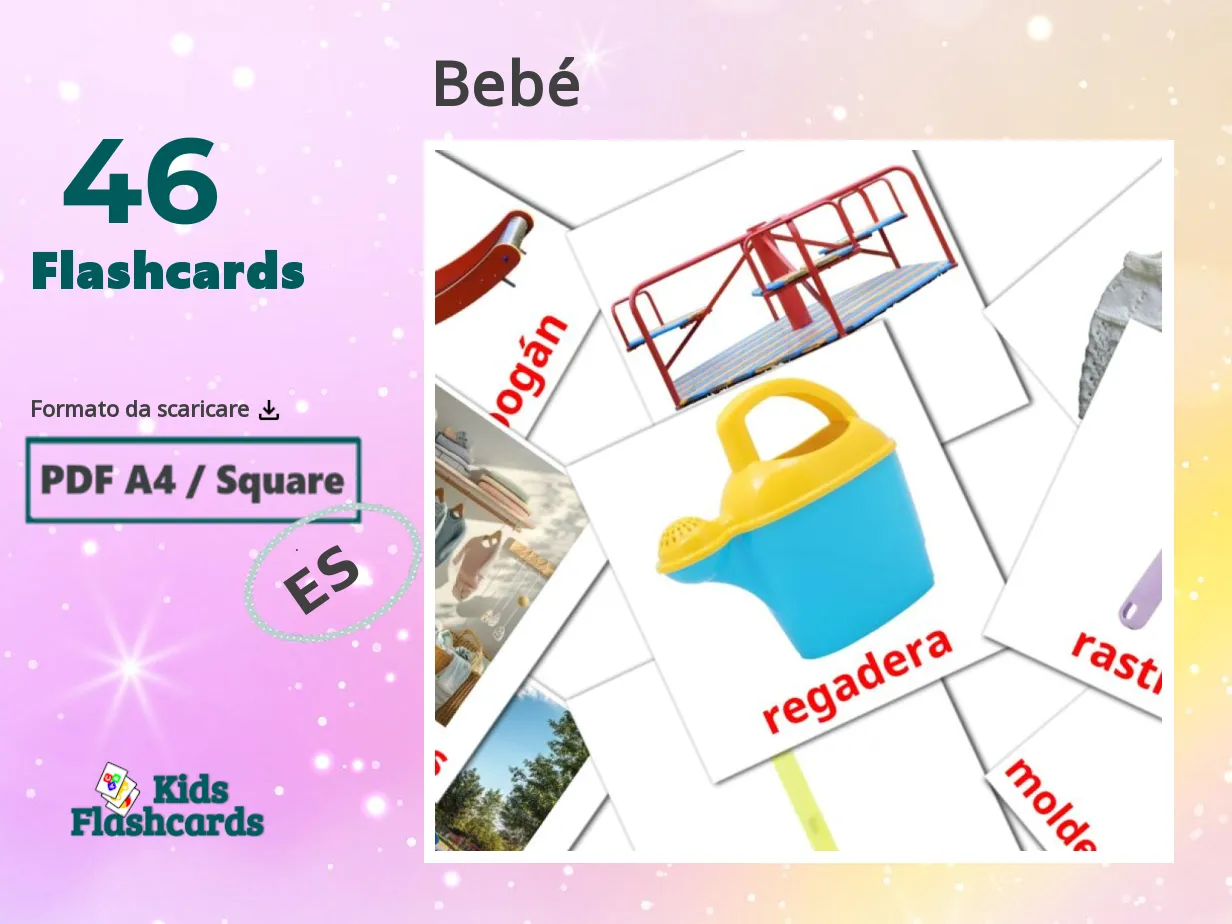 46 Flashcard GRATUITE sugli Bambino in Spagnolo | 4 PDF Stampabili