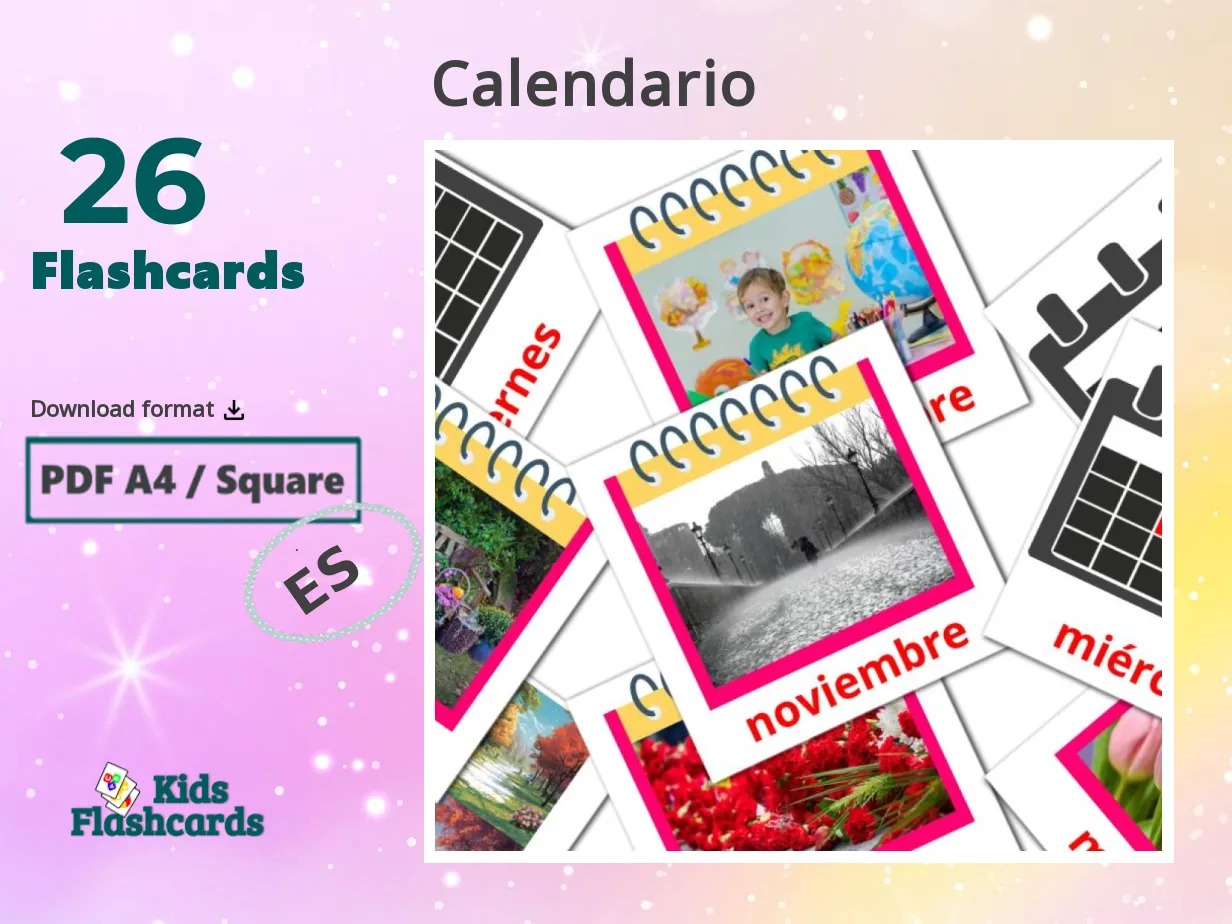 26 FREE Spanish Calendar Flashcards | PDF