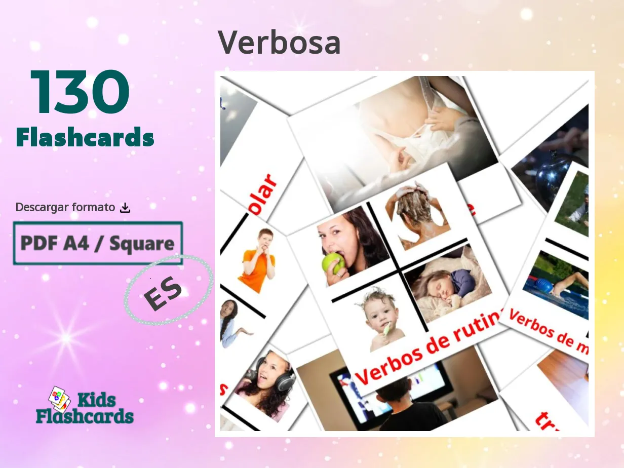 130 Tarjetas Didacticas de Verbosa para Imprimir GRATIS en Español | PDFs