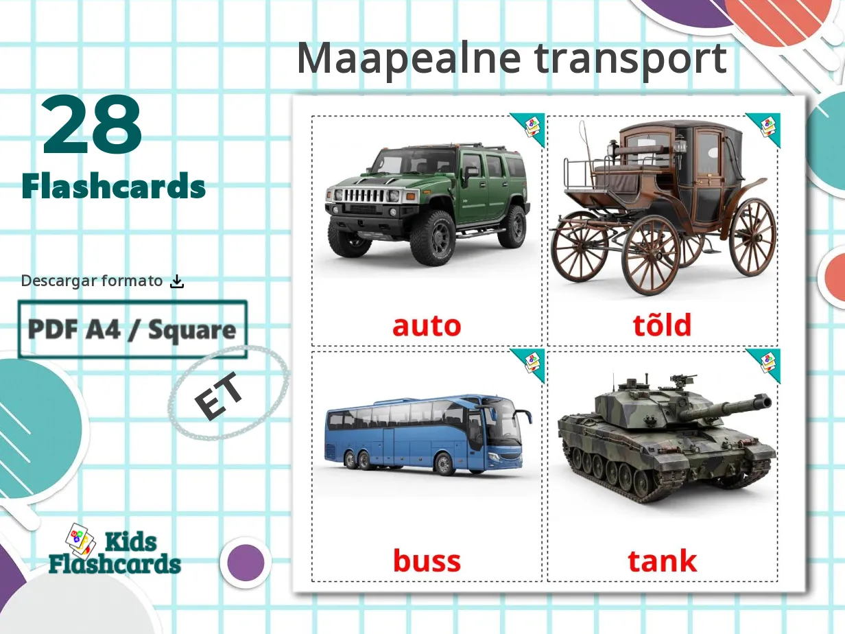 28 Tarjetas de Aprendizaje de Transporte terrestre GRATIS en PDF ...