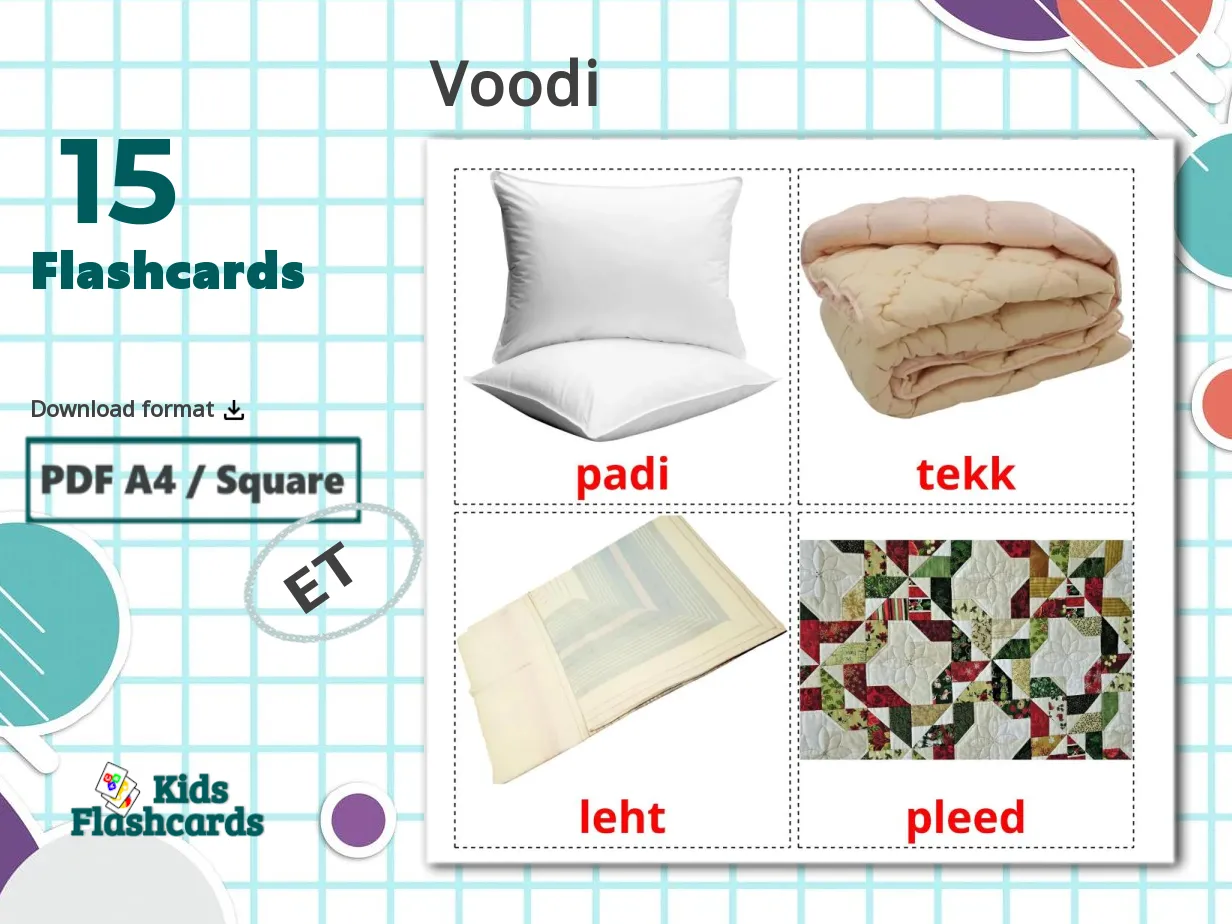 15 Printable Bed Flashcards in Estonian (Free PDF)