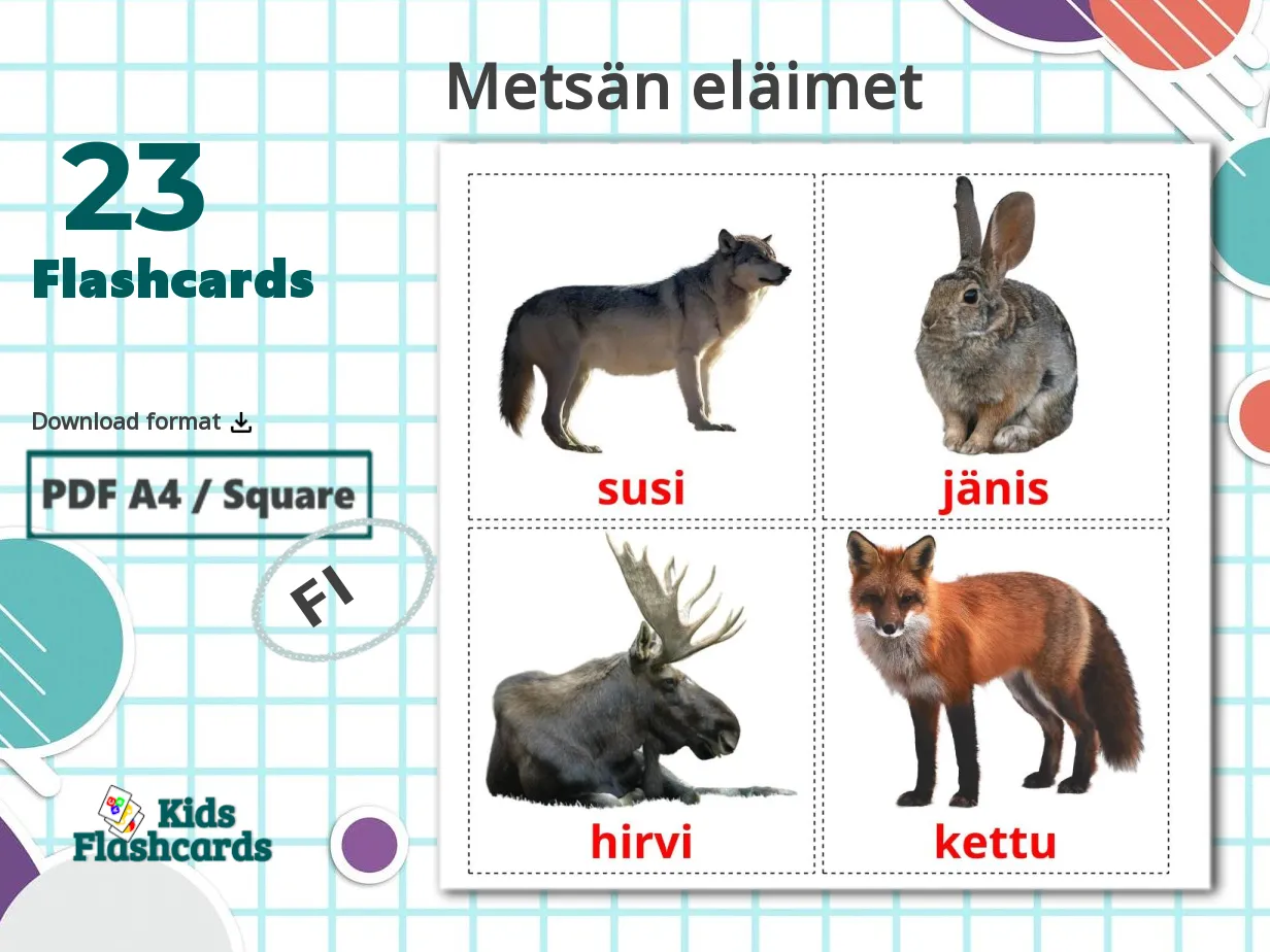 23 FREE Forest animals Flashcards | PDF | Finnish Words
