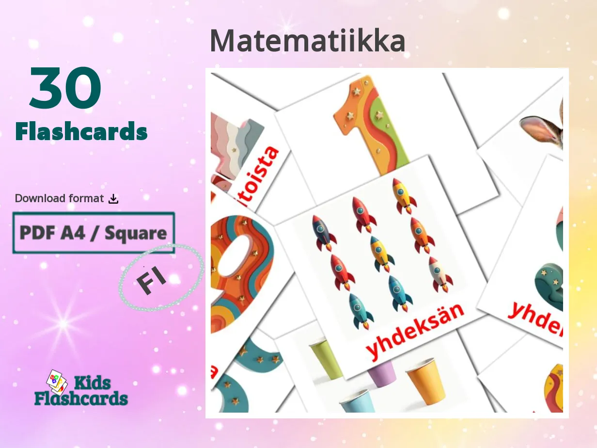 30 FREE Finnish Math Flashcards | PDF