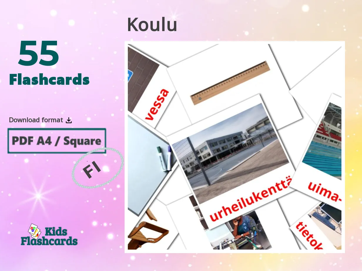 55 FREE Finnish School Flashcards | PDF