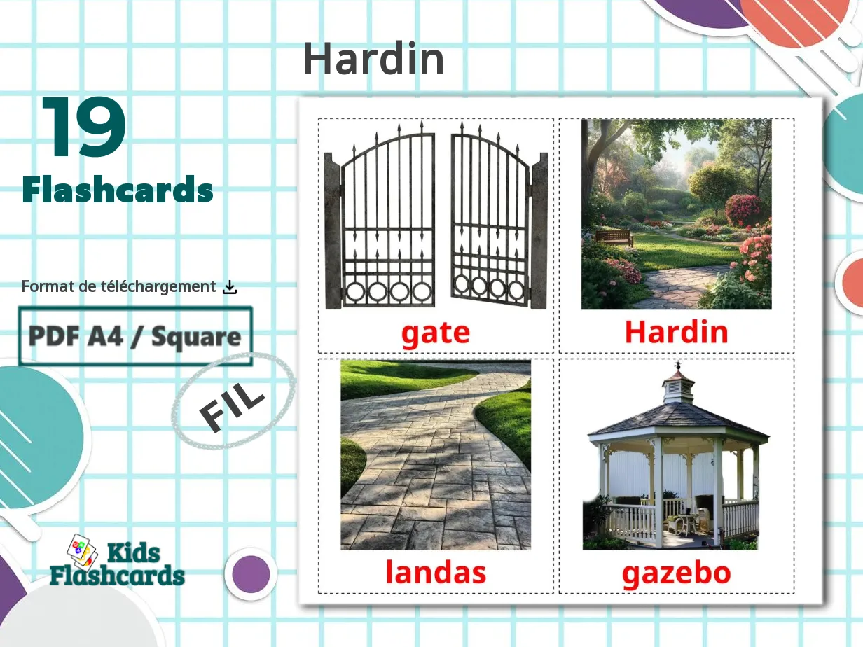 19 Cartes de Vocabulaire pour Enfants GRATUITES Jardin à Imprimer en ...