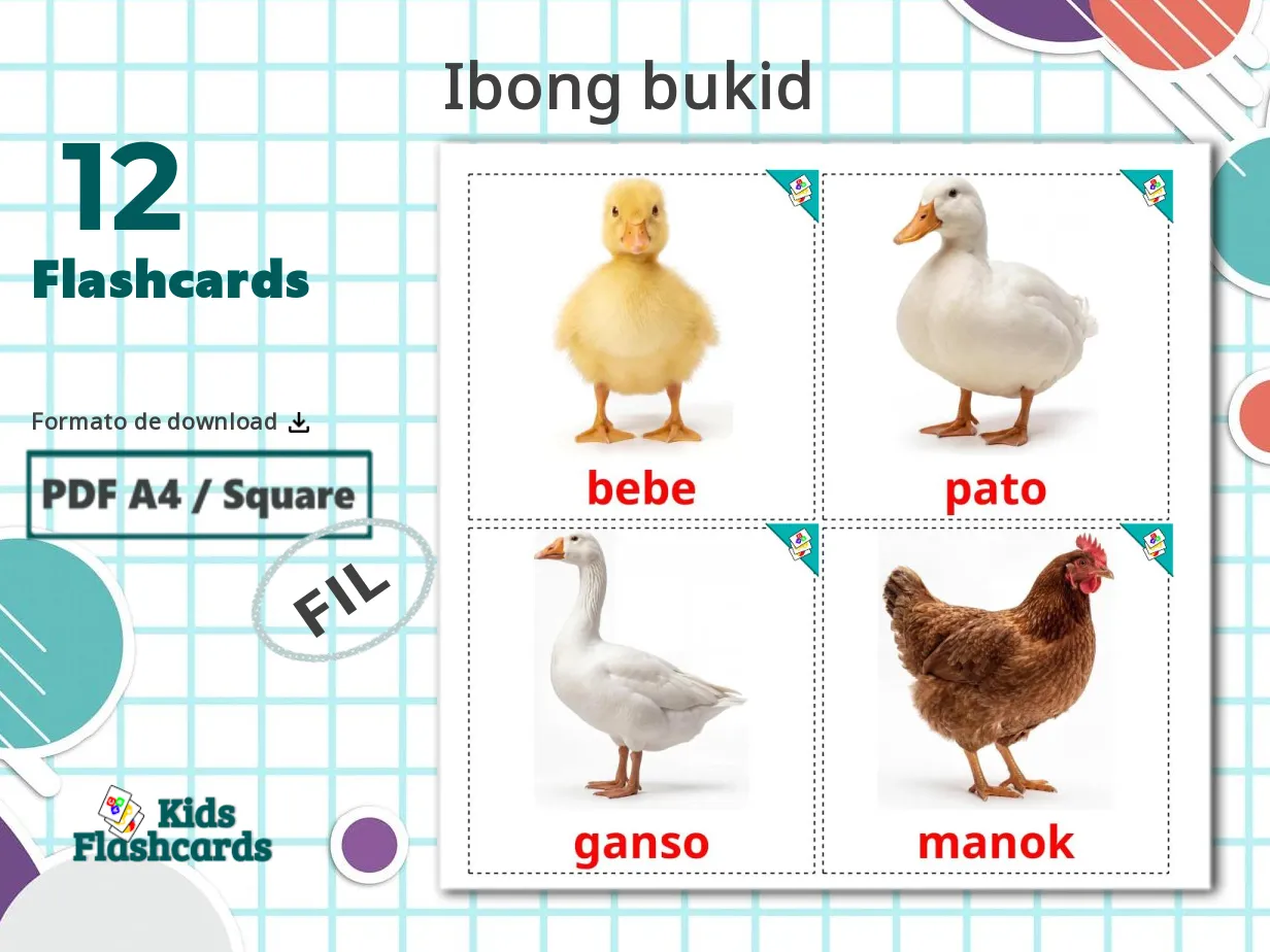 12 Cartões linguagem de Aves da Quinta GRÁTIS em 4 formatos PDF ...