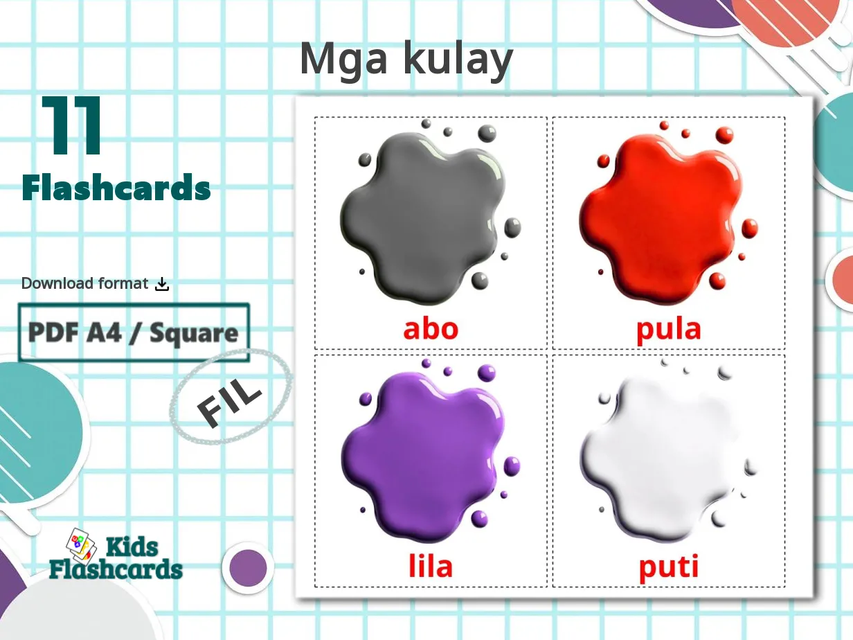 11 Printable Colors Flashcards in Filipino (Free PDF)
