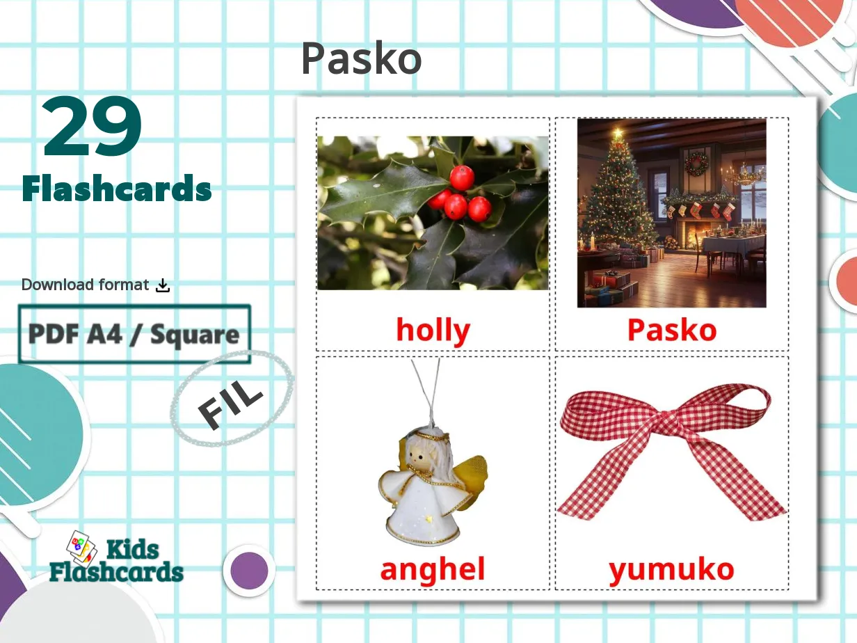 29 Printable Christmas Flashcards in Filipino (Free PDF)