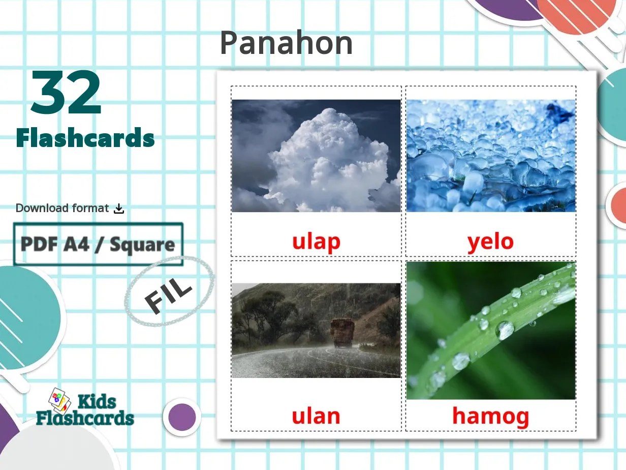 32 Printable Weather Flashcards in Filipino (Free PDF)