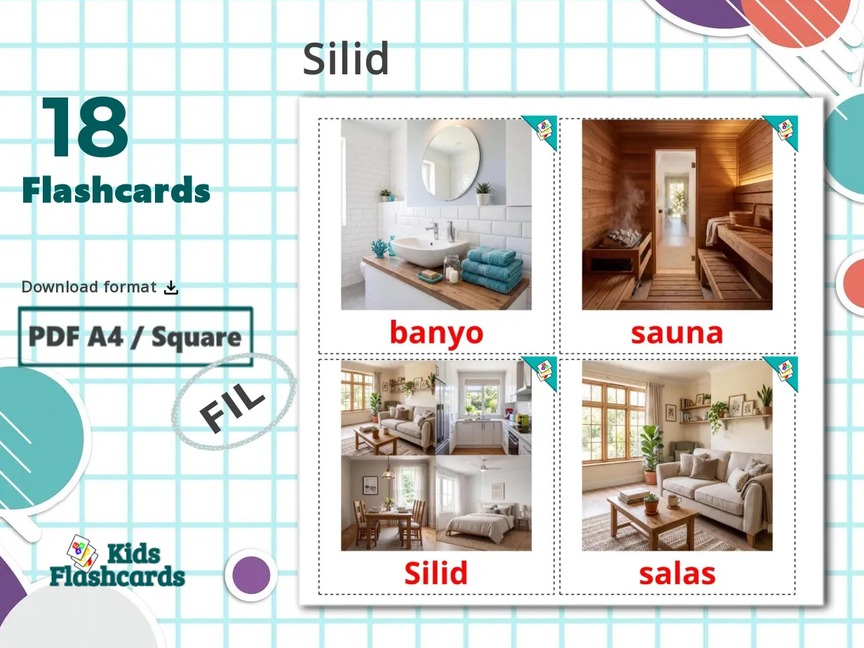 18 Printable Rooms Flashcards in Filipino (Free PDF)