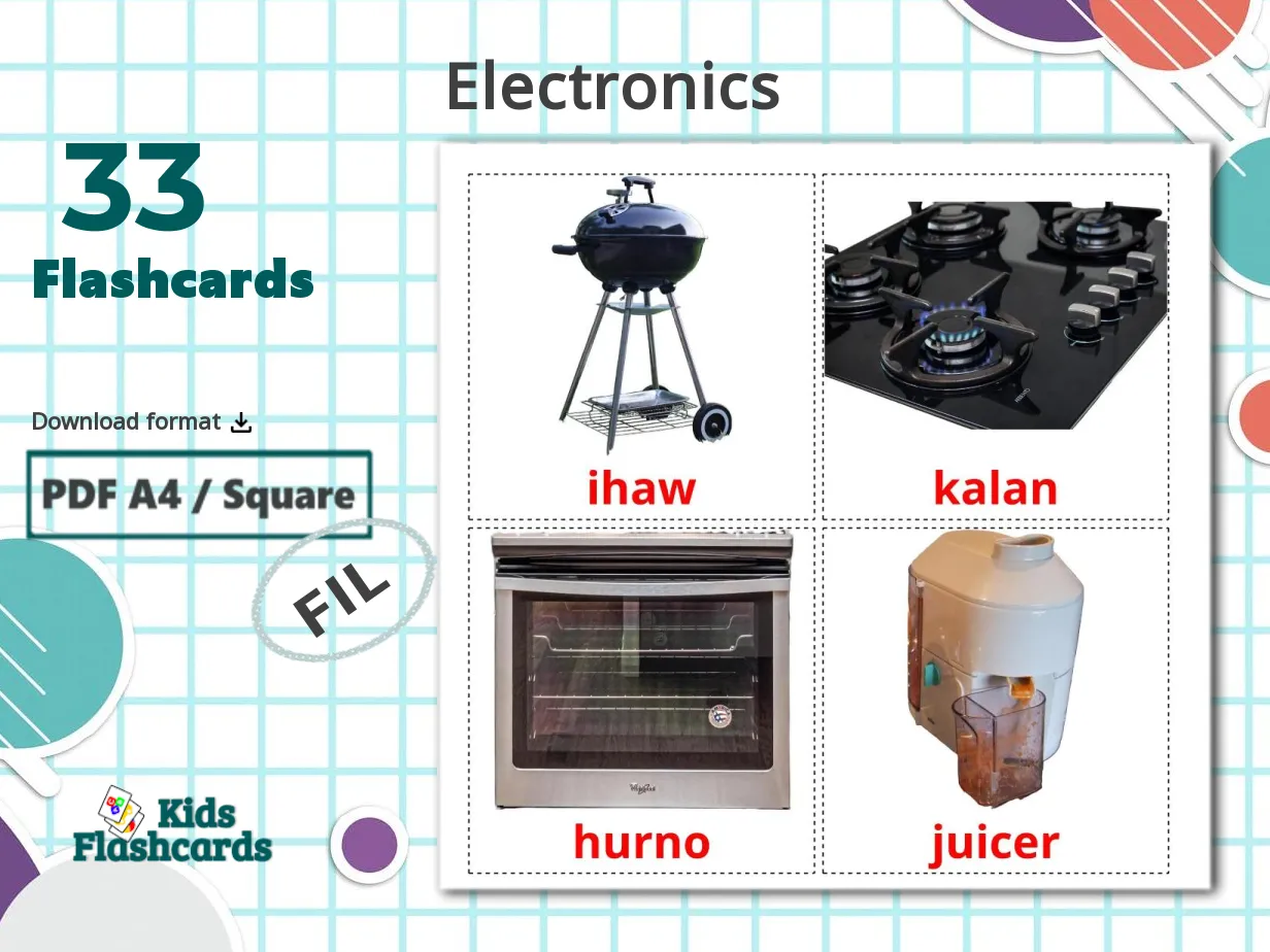33 Printable Electronics Flashcards in Filipino (Free PDF)