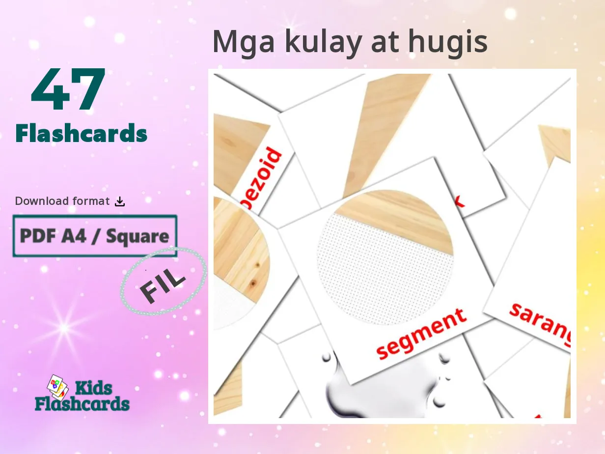 47 GRATIS Billedkort om Farver og former på Filipino | 4 PDF-filer til ...