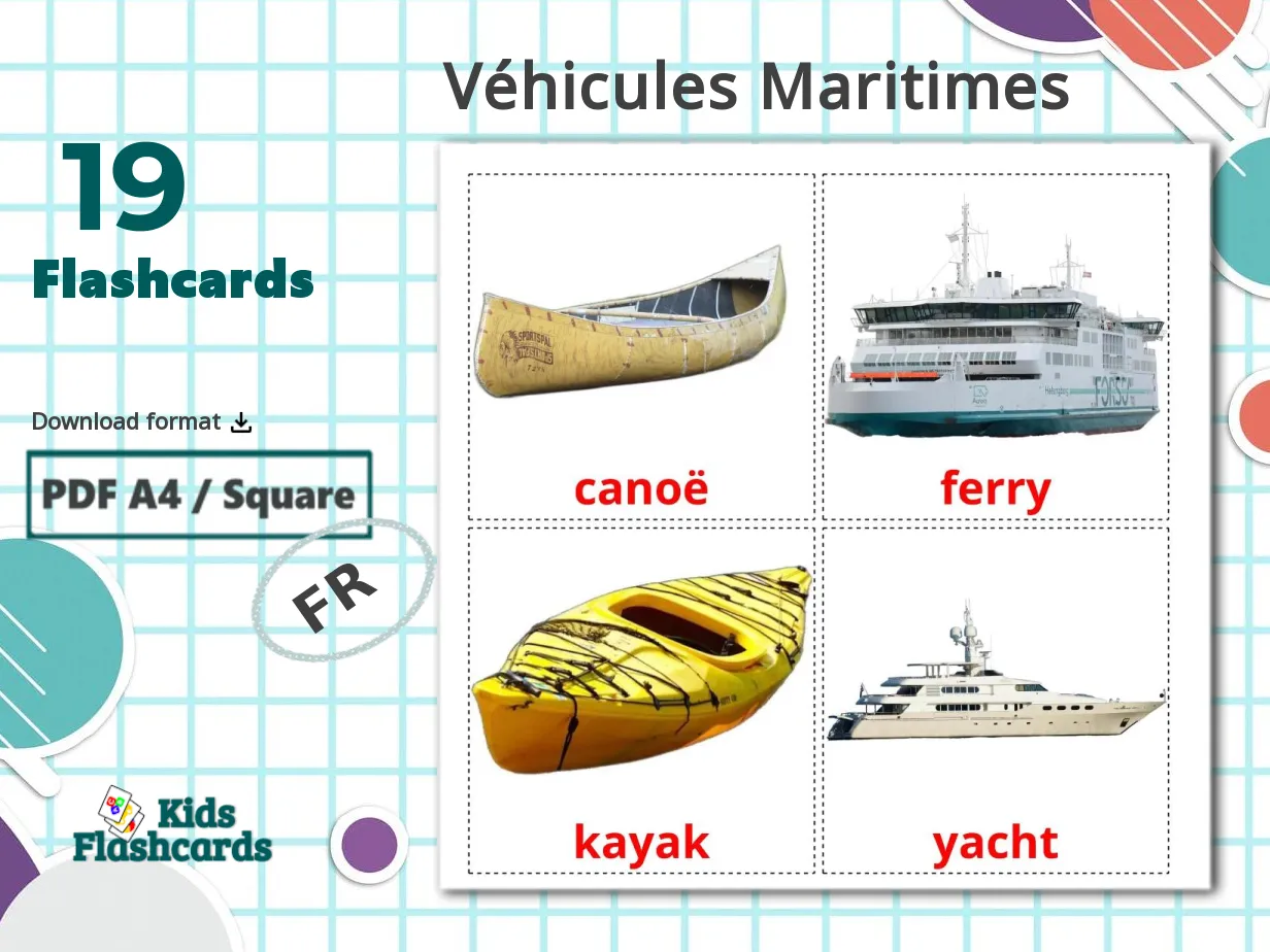 19 Printable Water transport Flashcards in French (Free PDF)