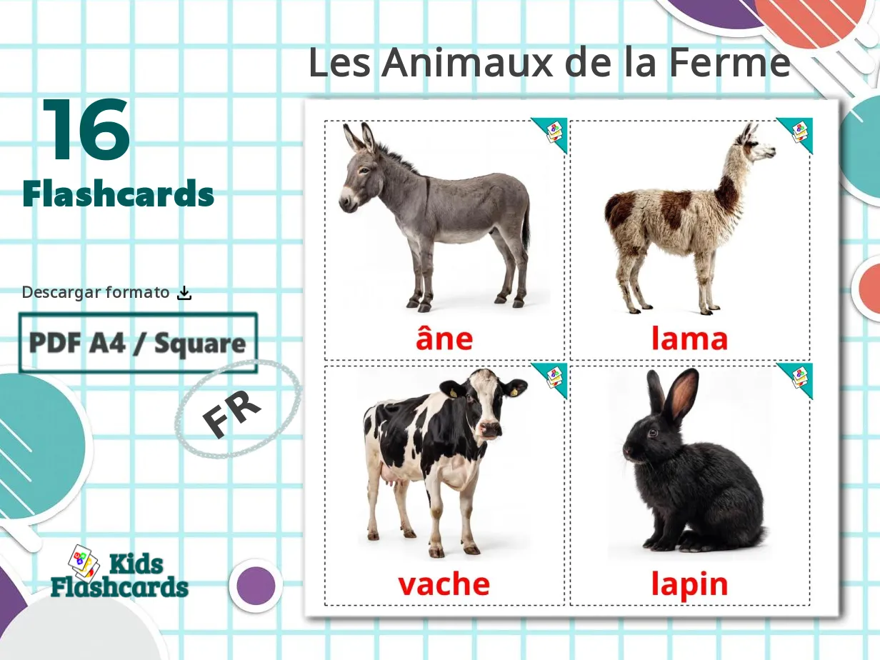 16 Tarjetas de Aprendizaje de Animales en la Granja GRATIS en PDF ...