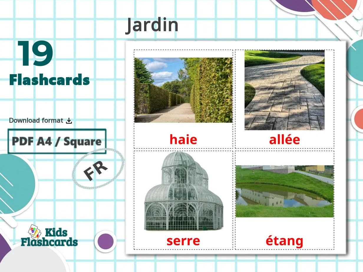 19 Printable Garden Flashcards in French (Free PDF)