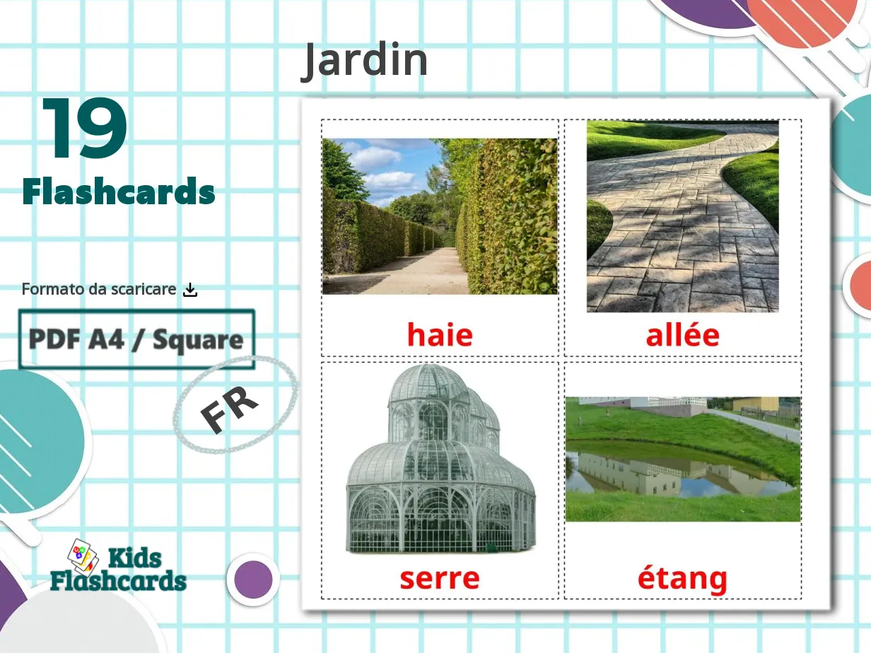 19 Flashcard GRATUITE sui Giardino in 4 Formati PDF | Immagini in Francese