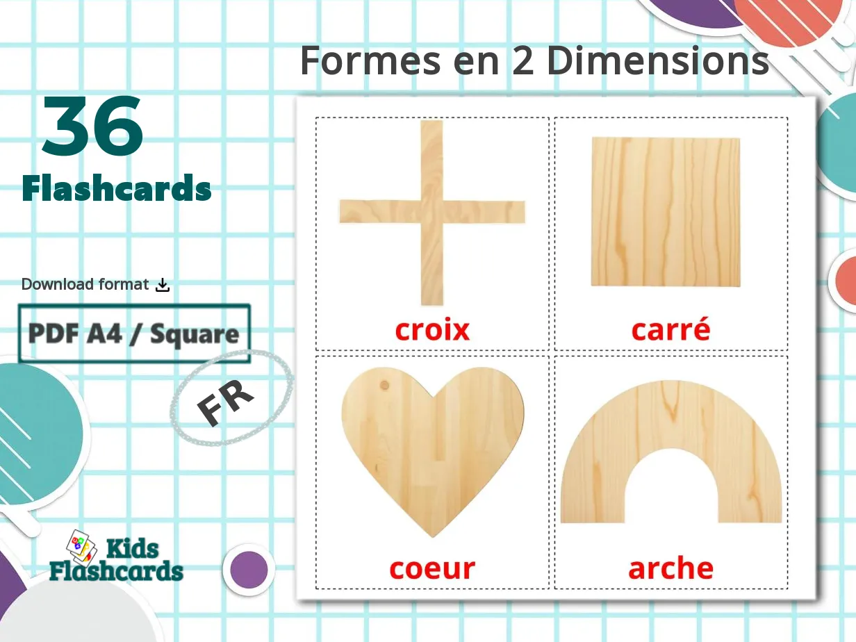 36 Printable 2D Shapes Flashcards in French (Free PDF)
