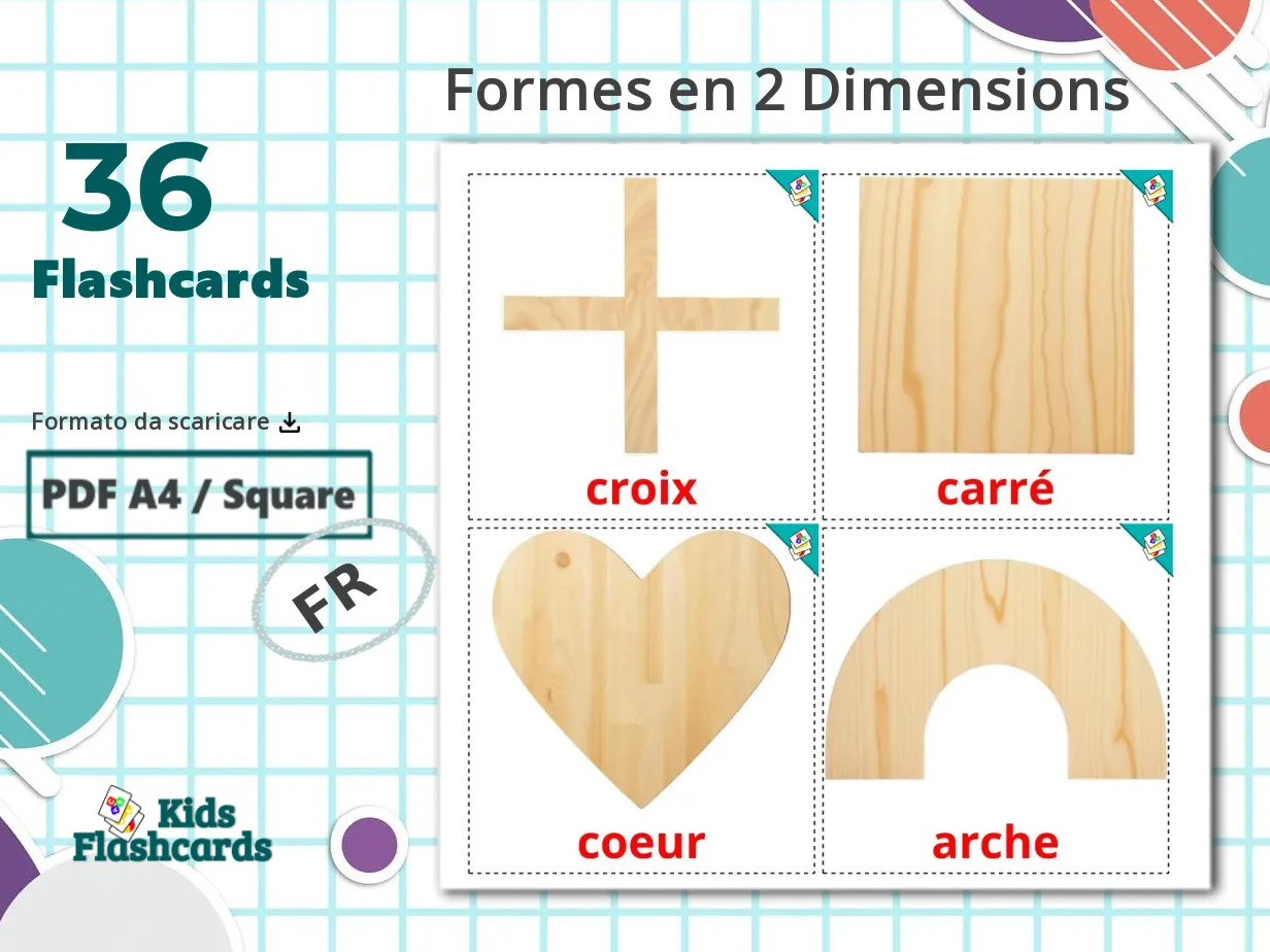36 Flashcard GRATUITE sui Forme 2D in 4 Formati PDF | Immagini in Francese