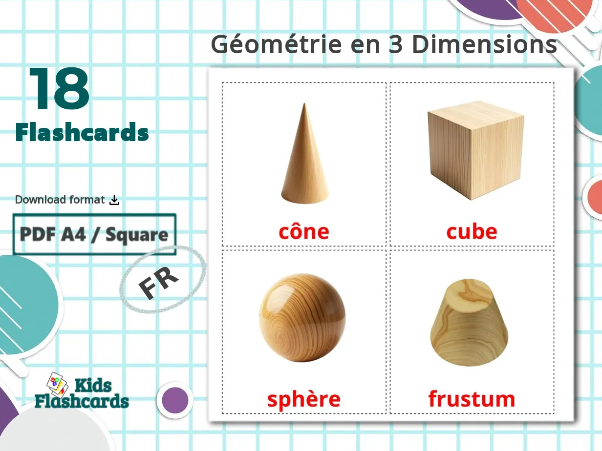 18 Printable 3D Shapes Flashcards in French (Free PDF)