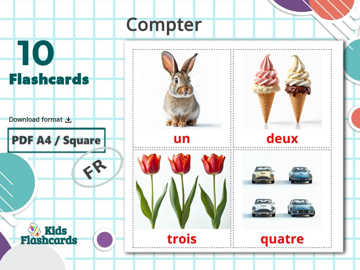 10 Printable Counting Flashcards in French (Free PDF)