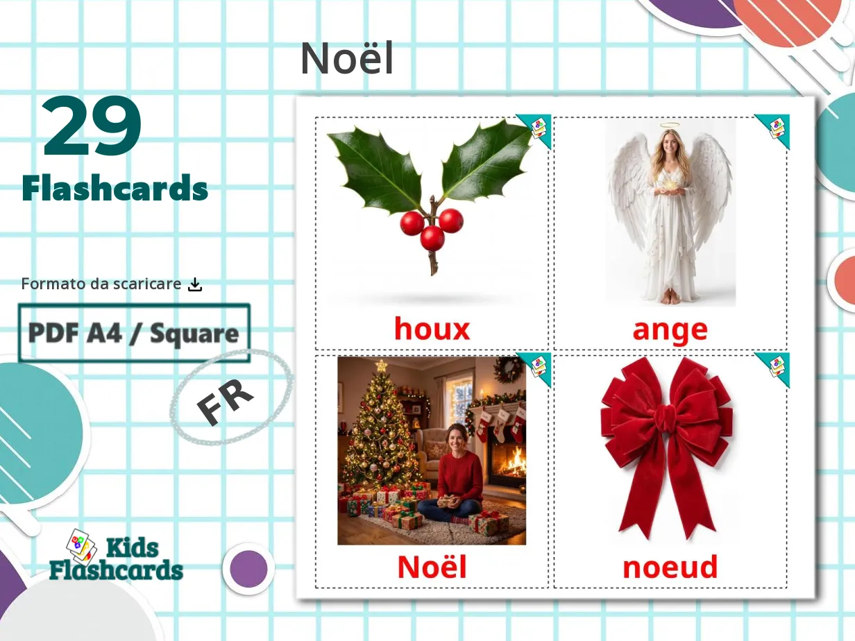 29 Flashcard GRATUITE sui Natale in 4 Formati PDF | Immagini in Francese