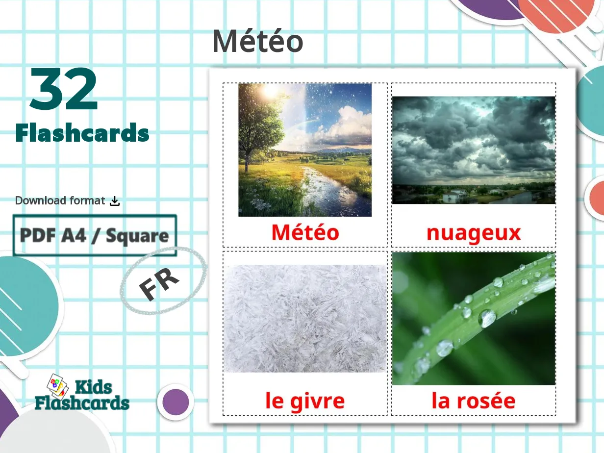 32 Printable Weather Flashcards in French (Free PDF)