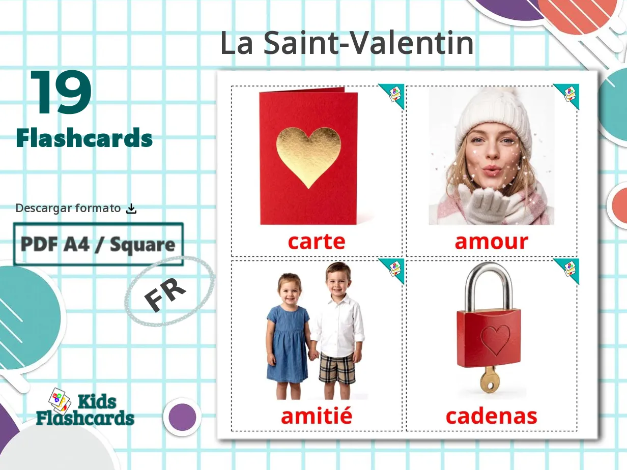 19 Tarjetas de Aprendizaje de San Valentín GRATIS en PDF | Imágenes en ...