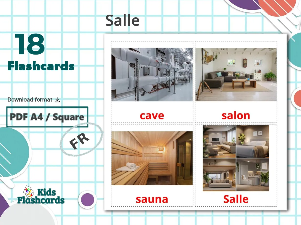 18 Printable Rooms Flashcards in French (Free PDF)