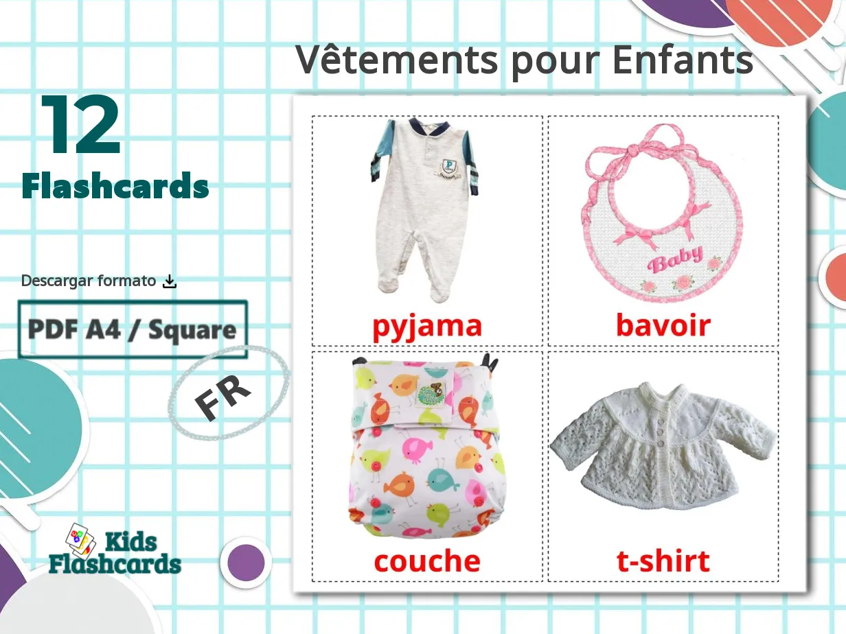 12 Tarjetas de Aprendizaje de Ropa de Niños GRATIS en PDF | Imágenes en ...